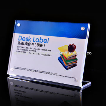 China Customize acrylic sign holder magnetic table sign holder card ...