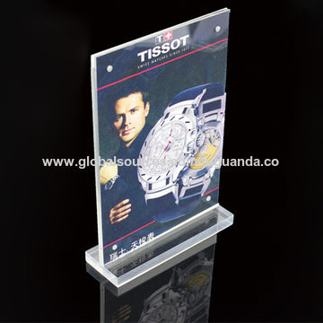 China Customize acrylic sign holder magnetic table sign holder card ...