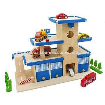 China Wooden toy garage set for children W04B032 on Global Sources,Toy ...