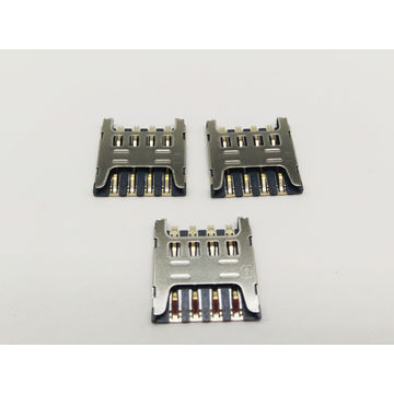 China 8-Pin Micro SIM Card Push Pull Type LCP+30% Gold Plated 1.5H ...