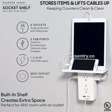 China Wall Outlet Shelf Holder Charging Socket Power Perch Organizer on ...