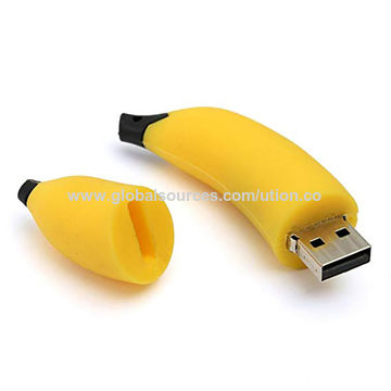China High speed fruit shape usb flash drive PVC banana usb flash disk ...