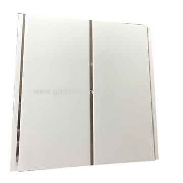 China250mm white color middle groove silver line PVC ceiling tiles ...