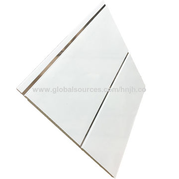 China250mm white color middle groove silver line PVC ceiling tiles ...