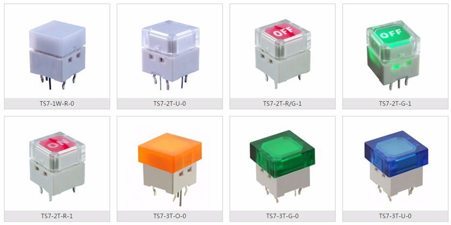Honyone RoHS Directive-compliant Tact Switch with LED, 50mA/24V DC/SPST ...