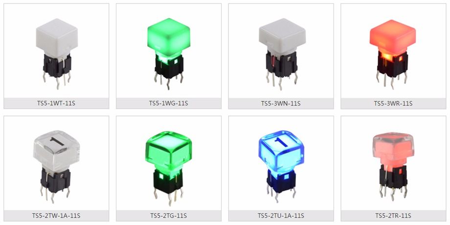 China Honyone design patent transparent cap illuminated tact switch ...