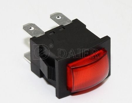 China PS21-16N 16A 250VAC DPST 4Pin Latching Plastic With Lamp Push ...