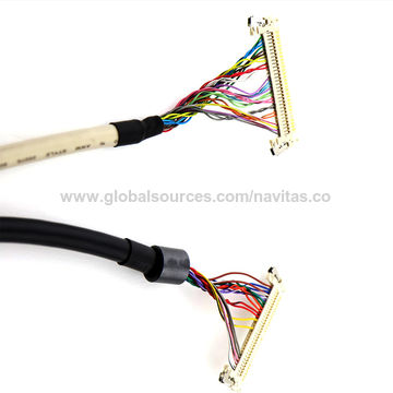 Taiwan JAE 1mm 30 pin LVDS Cable for LCD Panel With Crimp Terminal Wire ...