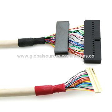 Taiwan 34 pin FCI 30 pin DVI JAE Connector LVDS Cable OEM on Global Sources