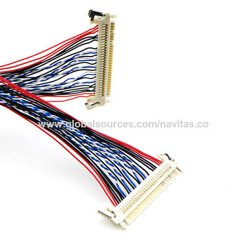 Taiwan JAE FIX 30 Pin with Latch 28 awg custom wire harness LVDS Cable ...