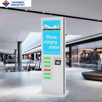 China Advertising and cell phone charging station with 6 digital locker ...