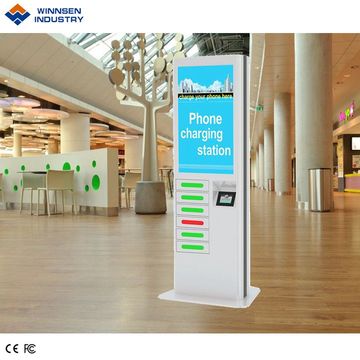 China Advertising and cell phone charging station with 6 digital locker ...