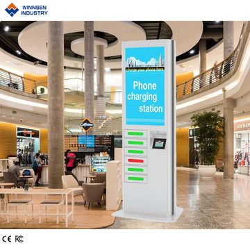 China Advertising and cell phone charging station with 6 digital locker ...