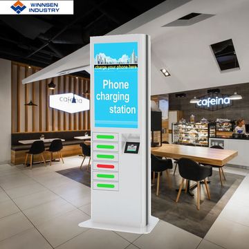 China Advertising and cell phone charging station with 6 digital locker ...