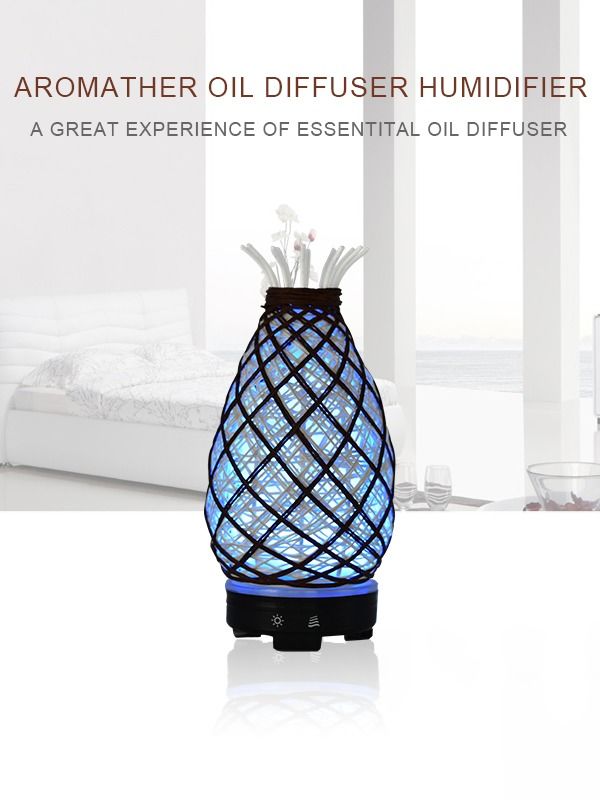 China Touch button ultrasonic humidifier air 7 LED color rattan ...