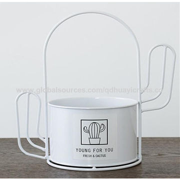 China Garden buckets,garden pots,color wire material with cactus design ...