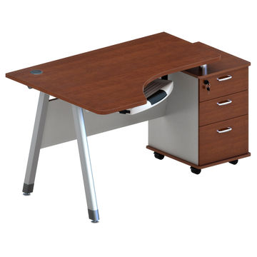 Buy Wholesale China Metal Frame Wooden Office Table With Drawer ...