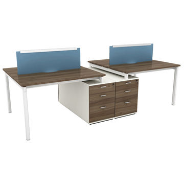 China 4 person seat double pedestal office computer table desk on ...