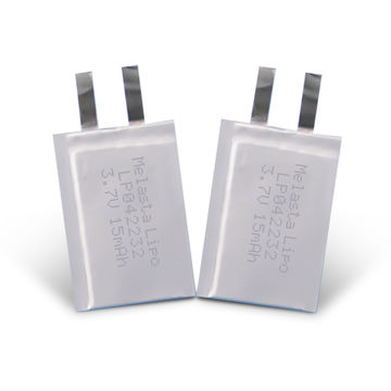 China 0.4mm Melasta 3.7V 15mAh small size rechargeable Li-Polymer ...
