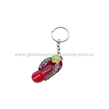 China Metal keychain, zinc-alloy, gold plated and imitation hard enamel ...
