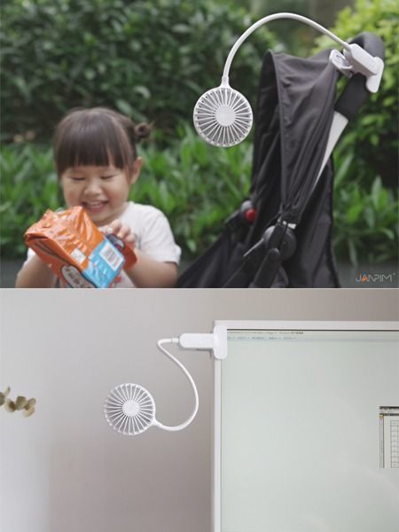 Janpim Design Rechargeable USB MINI Table Fan with 500mAh Built-in Lithium Battery for sports ...