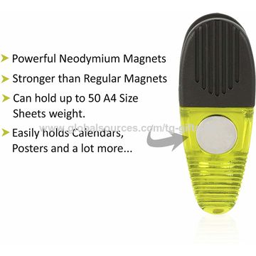 China Custom Branded Translucent Magnet Power Clip with Rubber Handle ...