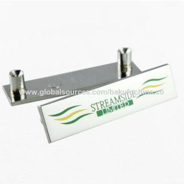 China Die casting zinc-alloy nameplate, screw pin on back side, small ...