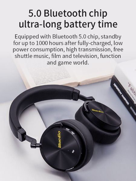 China Bluedio T5 wireless bluetooth headphones anc function headset for ...