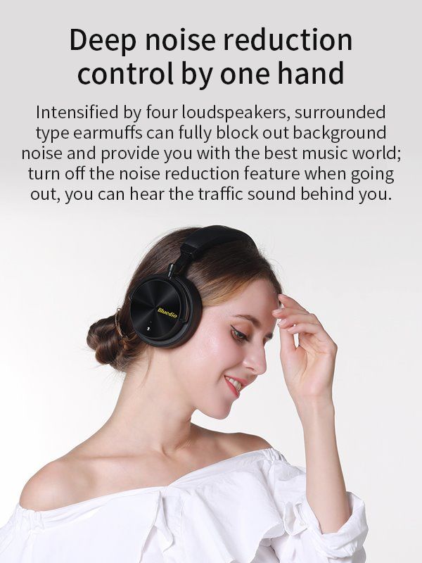 China Bluedio T5 wireless bluetooth headphones anc function headset for ...