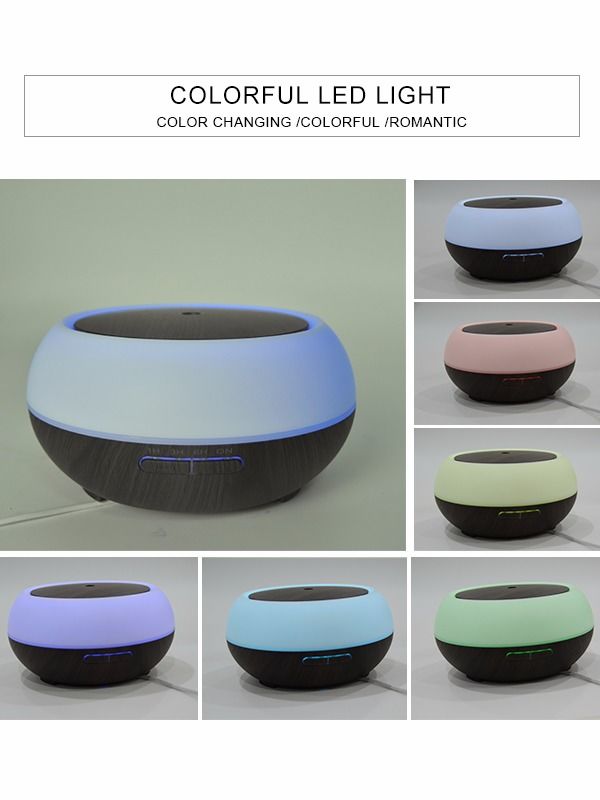 China 7 led light color best quality smart aroma diffuser with 300ml wooden grain air humidifier ...