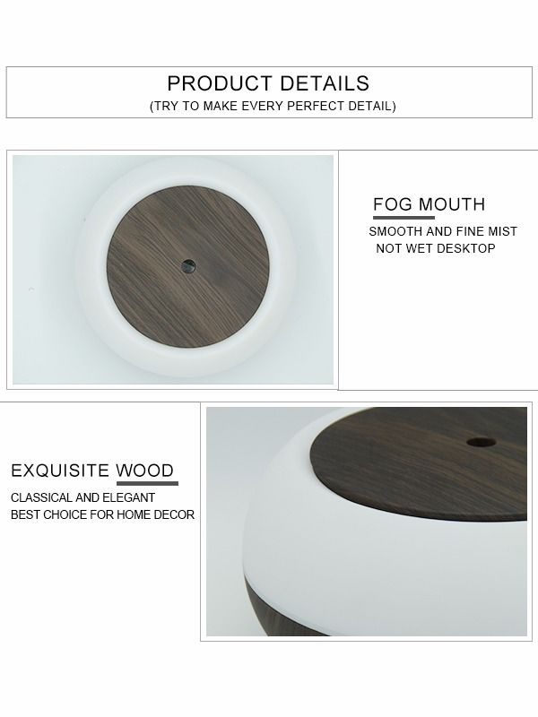 China 7 led light color best quality smart aroma diffuser with 300ml wooden grain air humidifier ...