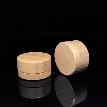 China Wholesale bamboo aluminum cream container with bamboo lid on ...