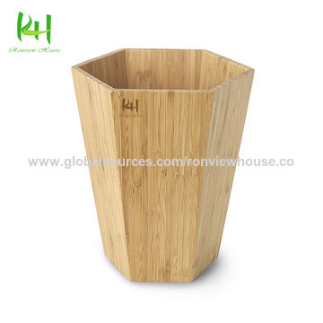China Bamboo trash cans ,made by environment-friendly bamboo, on Global ...