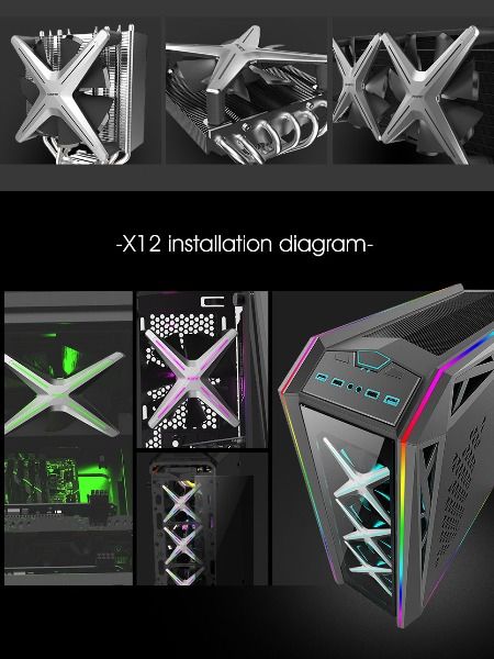 ALSEYE X12 RGB Fan 3pieces,120mm PC Fan Set with Romote Control ...