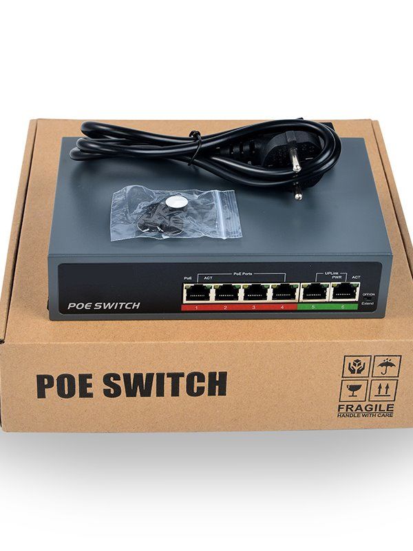 China Factory price 4 poe+2 uplink extender 250M IEEE802 3af at poe ...