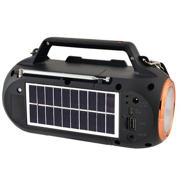 China Multifunctional portable solar rechargeable powered outdoor FM ...