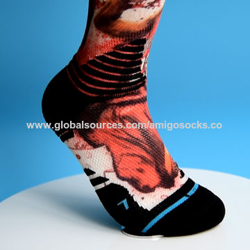 China 3D digital printing custom design Sport Basketball socks on ...