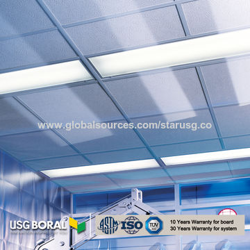 China USG Boral 12mm Galaxy Pin mineral fiber ceiling tiles on Global ...