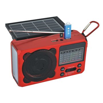 China AM FM SW rechargeable torch light solar radio with USB/TF Input ...