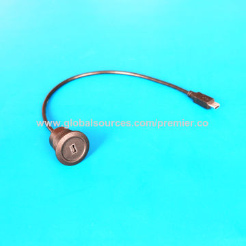 China 22mm MINI USB Panel mount socket MINI USB2.0 Female to male on ...