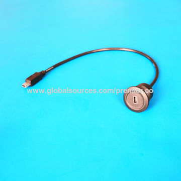 China 22mm MINI USB Panel mount socket MINI USB2.0 Female to male on ...