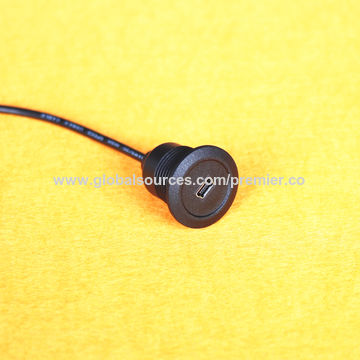 China 22mm MINI USB Panel mount socket MINI USB2.0 Female to male on ...