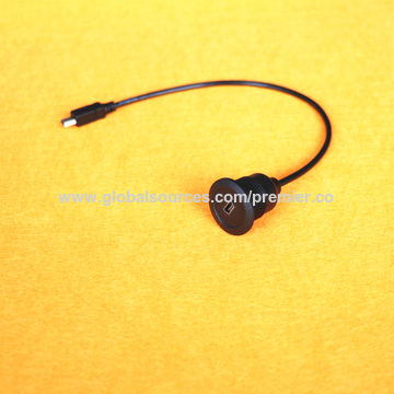 China 22mm MINI USB Panel mount socket MINI USB2.0 Female to male on ...