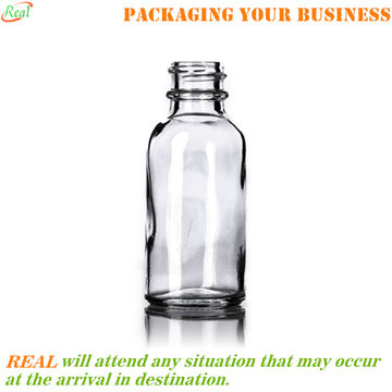 China 1oz 30ml frosted glass boston round bottle with 20-400 neck ...