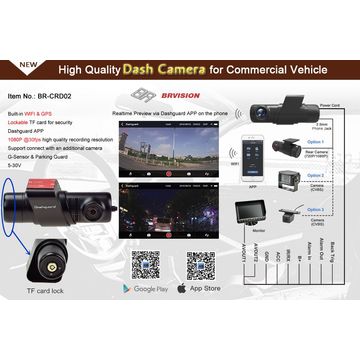China 1080P Front Rear view Commercial Vehicle Dash Camera with Lock ...