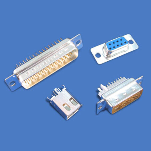 High Density D-Sub DVI 1394 Right Angle, Straight DIP, SMT, IDC, Solder ...