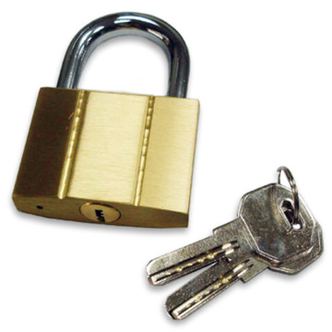 Brass Padlock with 2 Dimple Keys and Steel Shackle, Padlock - Buy ...