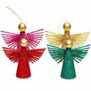 Paper Angel Ornaments Finished with Paint, Glitters Made of Recycled ...