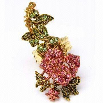 Buy Wholesale Hong Kong SAR Ring With Cz Rhinestones, Made Of Metal ...