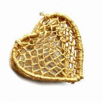 Heart-shaped Knitted Abaca Fiber Jewelry Box, Measures 5 x 5.5 x 3.75cm ...